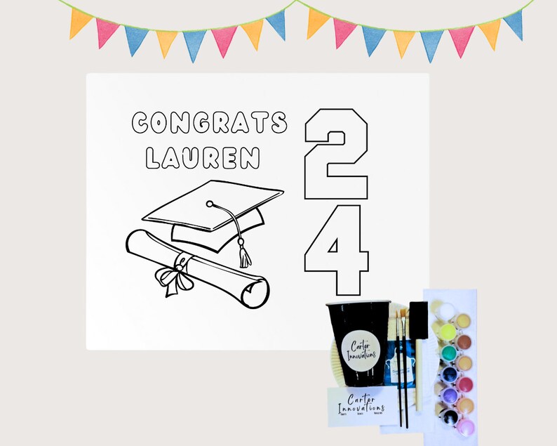 Class of 24 Grad Party Personalized Senior Canvas 24 Grad Diploma - Etsy