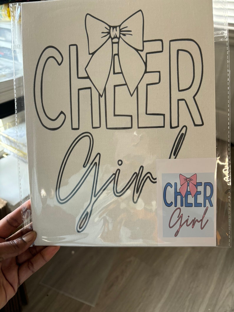Cheer Activity, Kids Canvas Paint Kit, Cheer Girl - Etsy