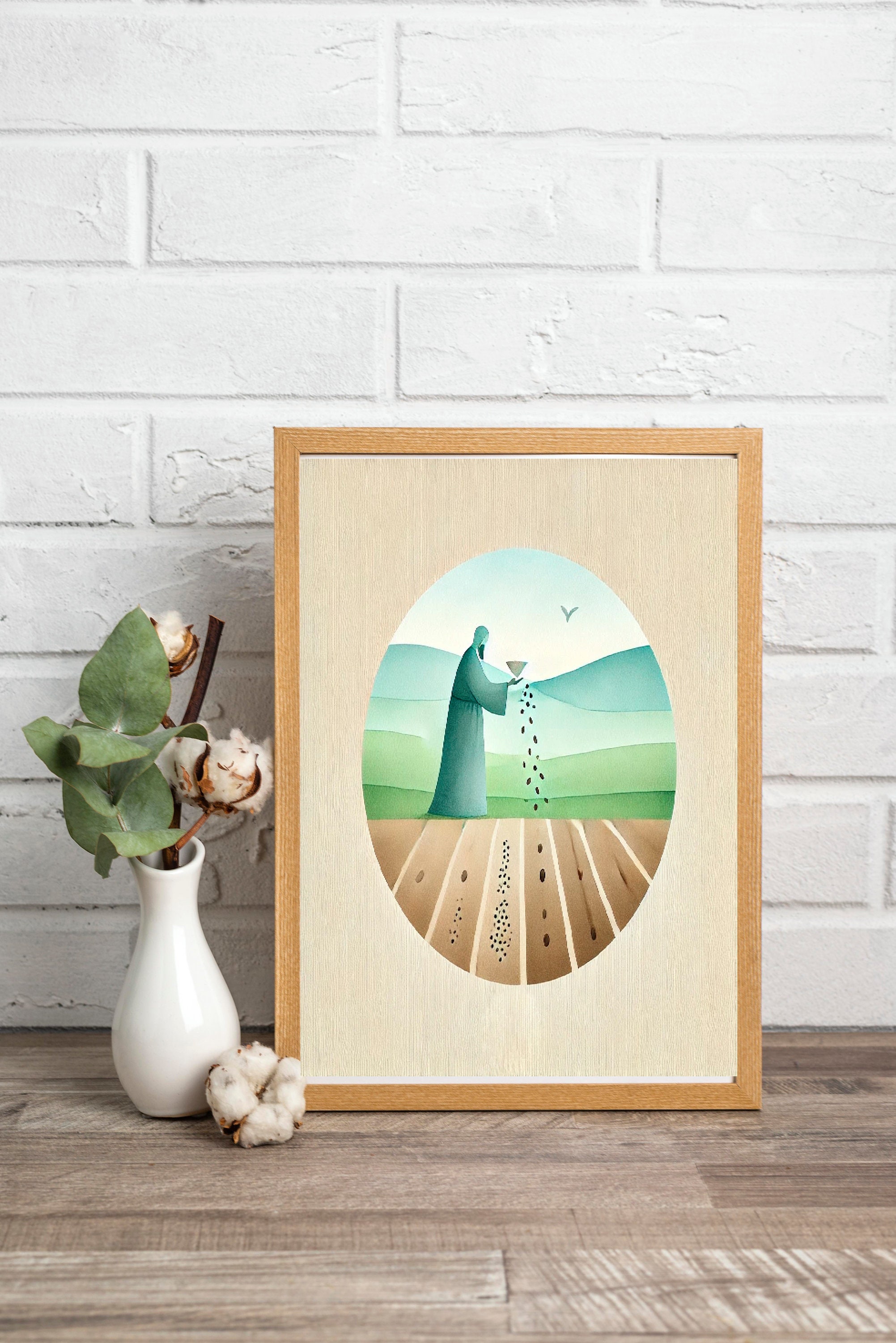 Sower Parable, Christian Nursery Decor, Kids Bible Verse Wall Arts ...