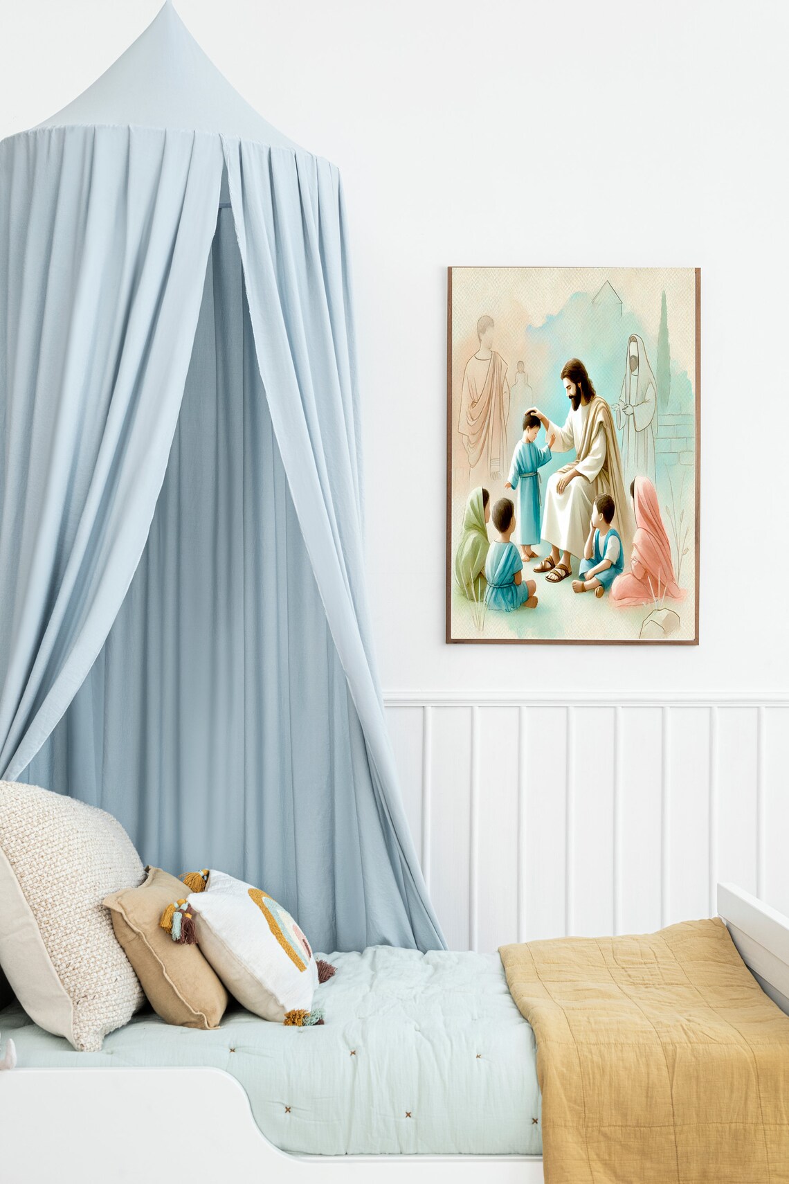 Jesus Blessing the Children, Christian Nursery Decor, Kids Bible Verse ...