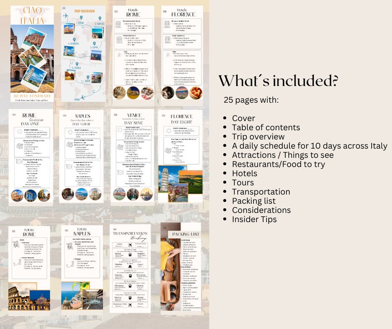 Italy Digital Travel Itinerary| Complete Italy Itinerary Ready to Use ...