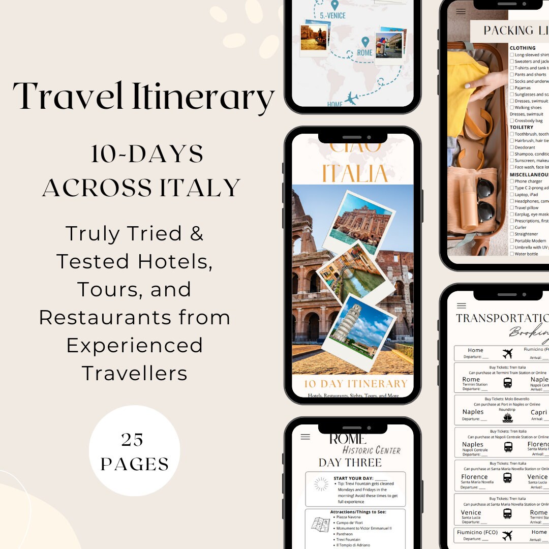 Italy Digital Travel Itinerary| Complete Italy Itinerary Ready to Use ...