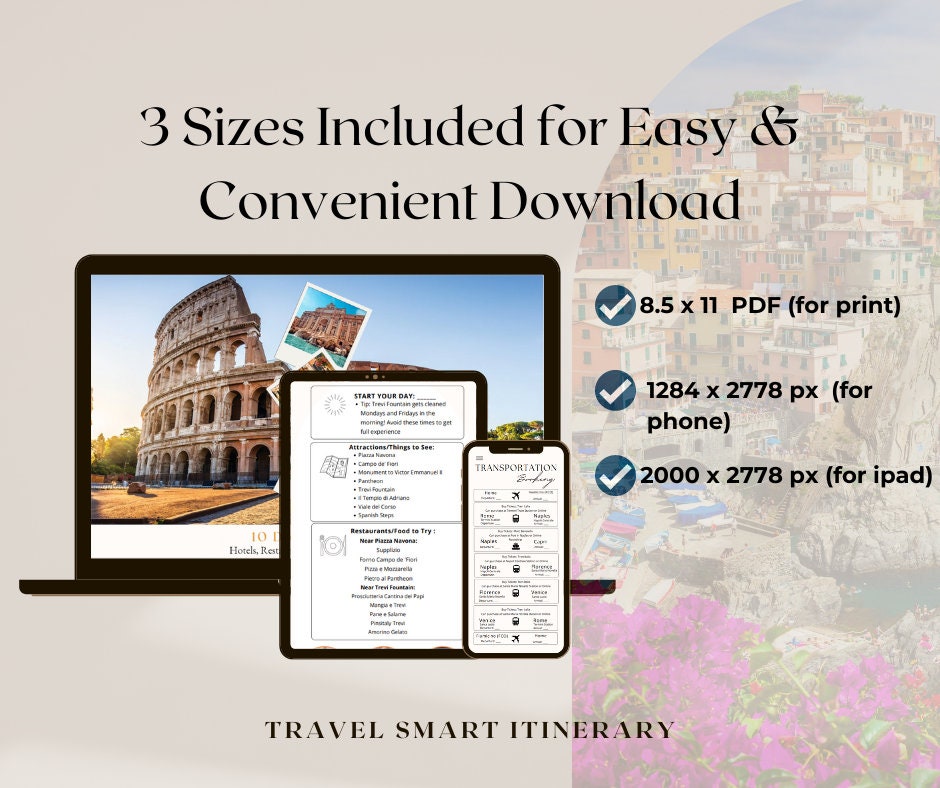 Italy Digital Travel Itinerary| Complete Italy Itinerary Ready to Use ...