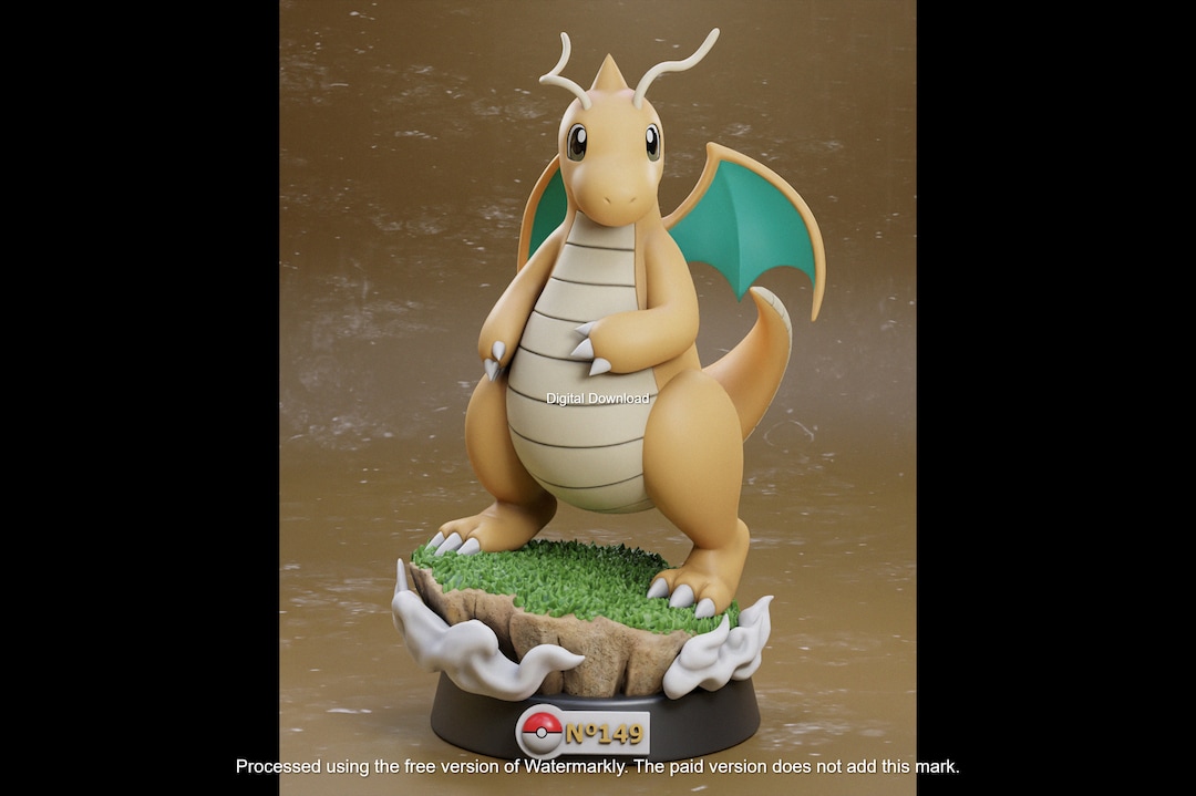 Pokemon STL, Dragonite STL, Dragonite 3D Model, Dragonite 3D Print ...