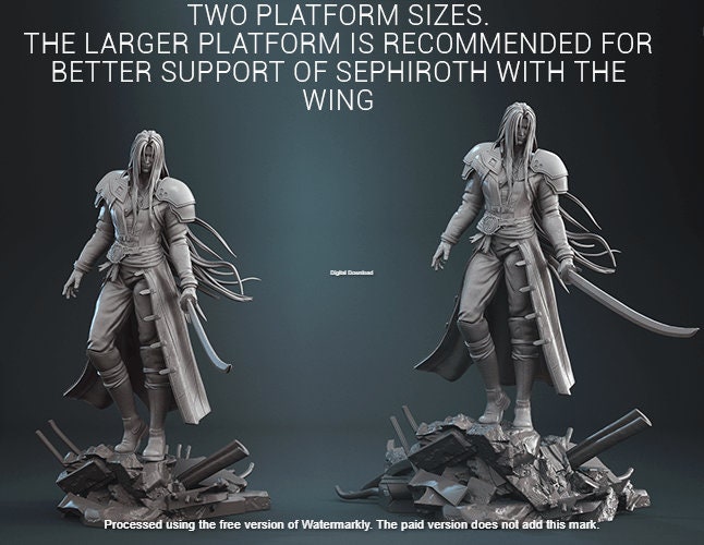 Final Fantasy STL, Sephiroth STL, Sephiroth 3D Model, Sephiroth 3D ...