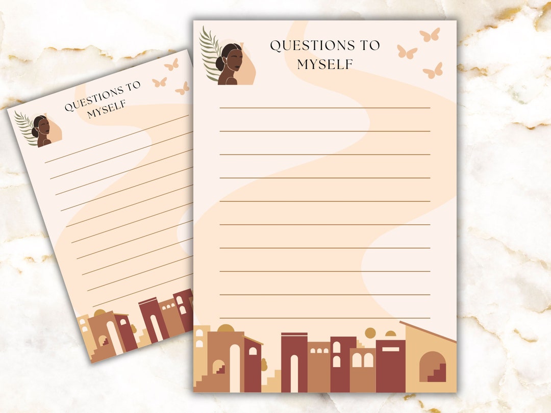 Boho Question to Myself Daily Printable Journal Sheet - Etsy