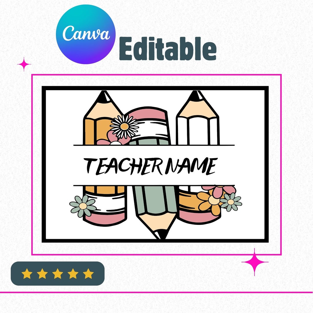 Pencil Name Frame SVG, Teacher SVG, School, Digital Download, Cut File ...