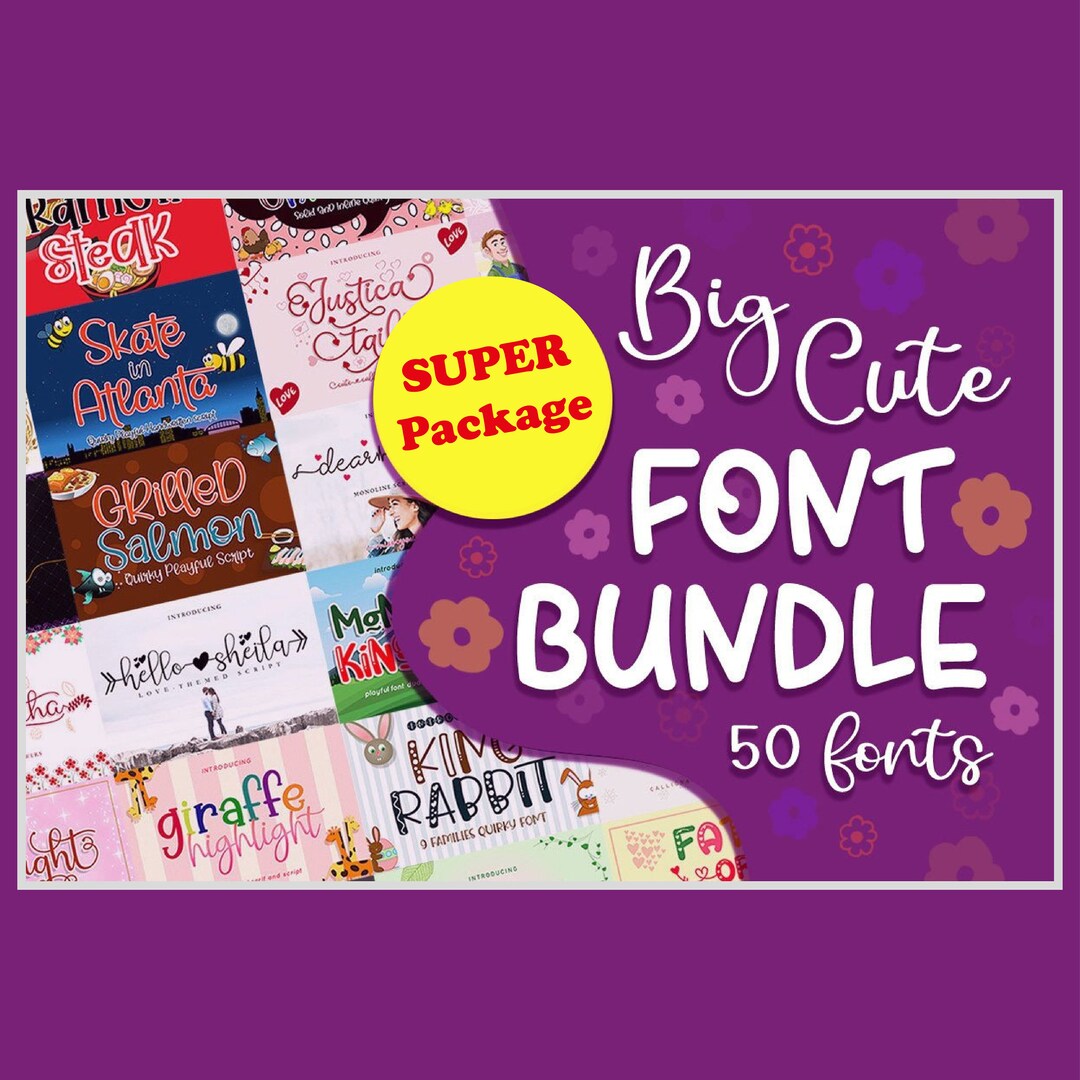Font Bundle Cute Fonts, Cricut Font Bundle, Script Fonts, Fonts for ...