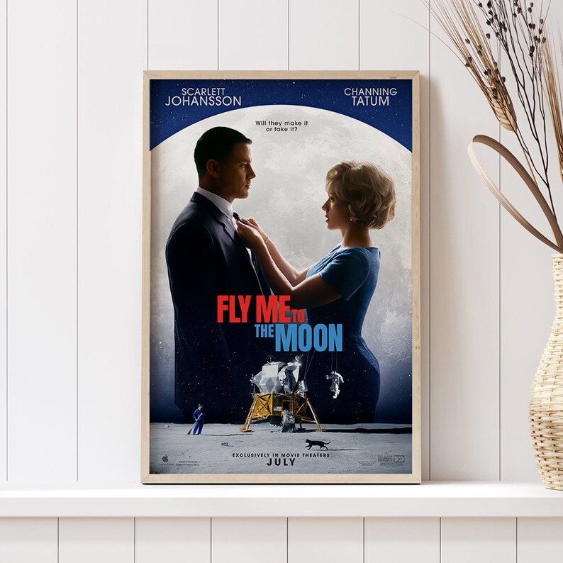 Fly Me to the Moon 2024 Movie Poster, Movie Wall Art for Room Decor ...