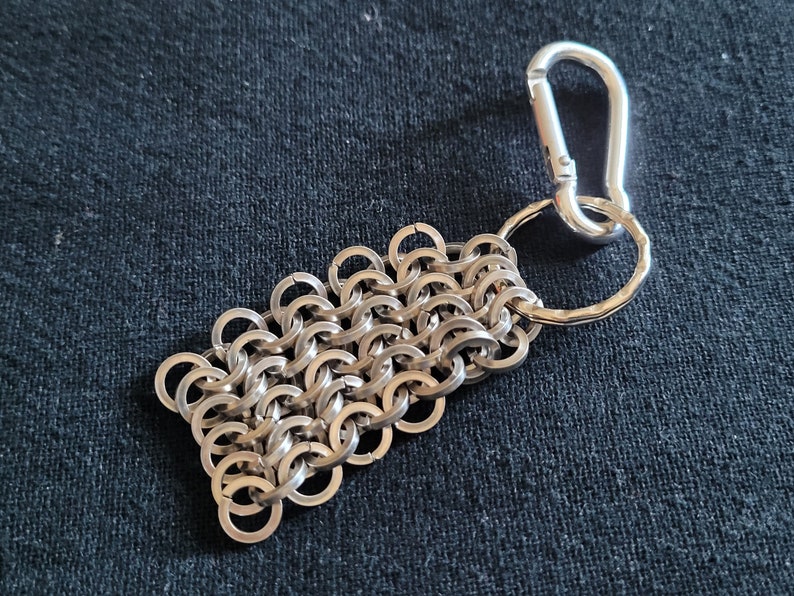 Stainless Steel Square Wire Chainmail Keychain - European 4-in-1 - Etsy