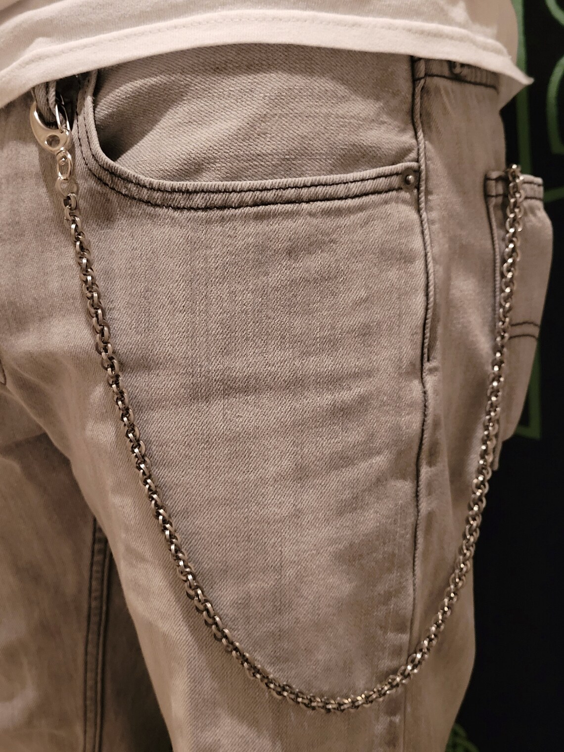 21" Stainless Steel Wallet Chain - Square Wire Rings - Jens Pind ...