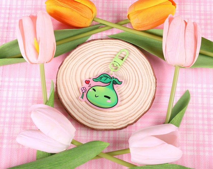 Hololive EN Ceres Fauna Sapling Fan-mascot Solid Pink Acrylic Charm Fan ...