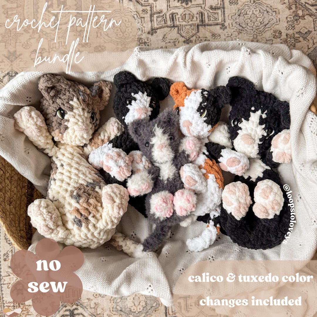 Carsen Kitty & Callie Kitten Pattern Bundle | NO SEW Crochet Pattern ...