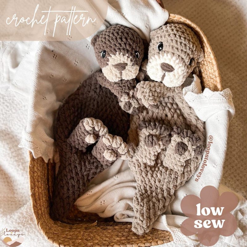 Crochet Otter and Baby - Etsy UK