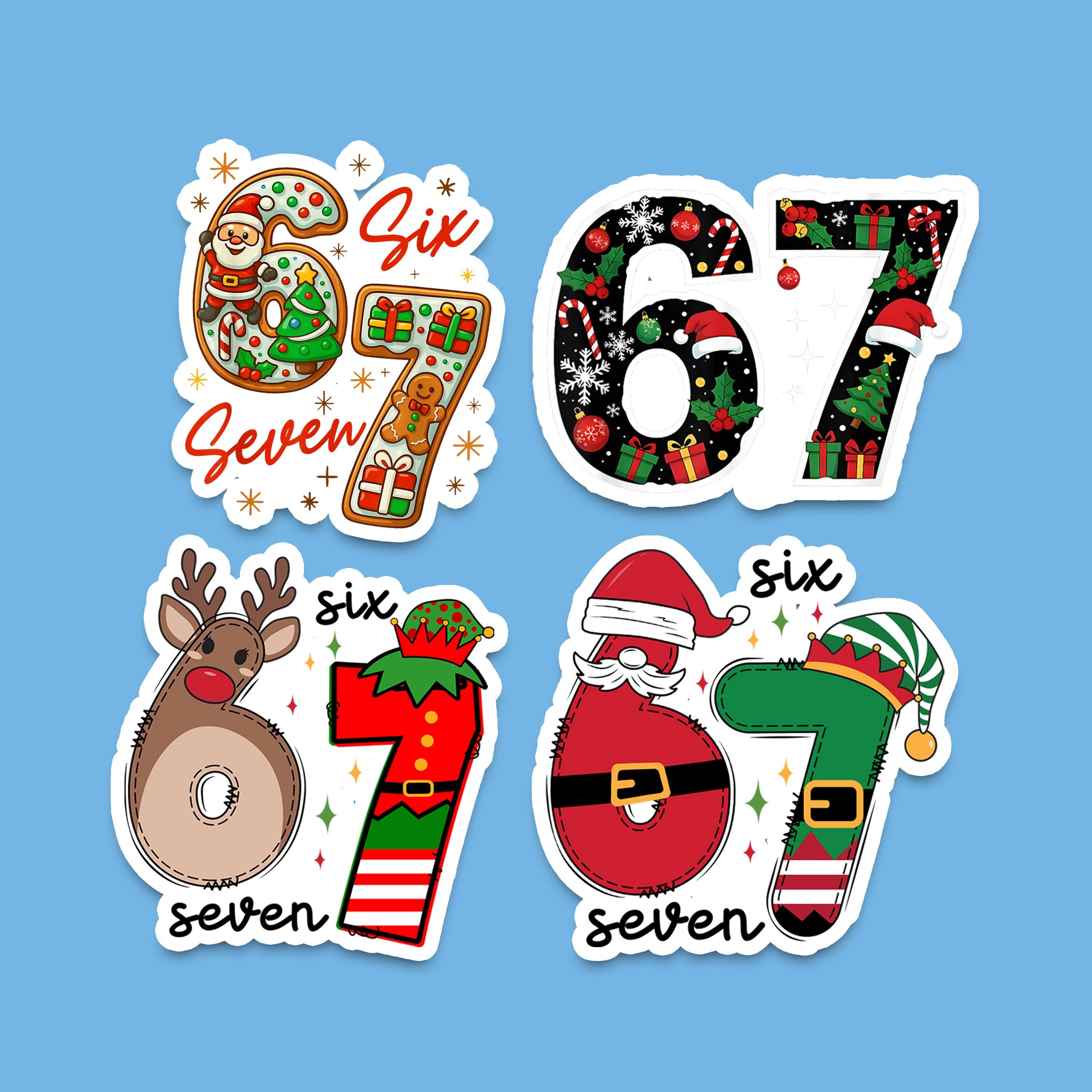 Six Seven Meme Sticker, Ice Cream 67 Sticker, 67 Sticker, Mason 67 ...