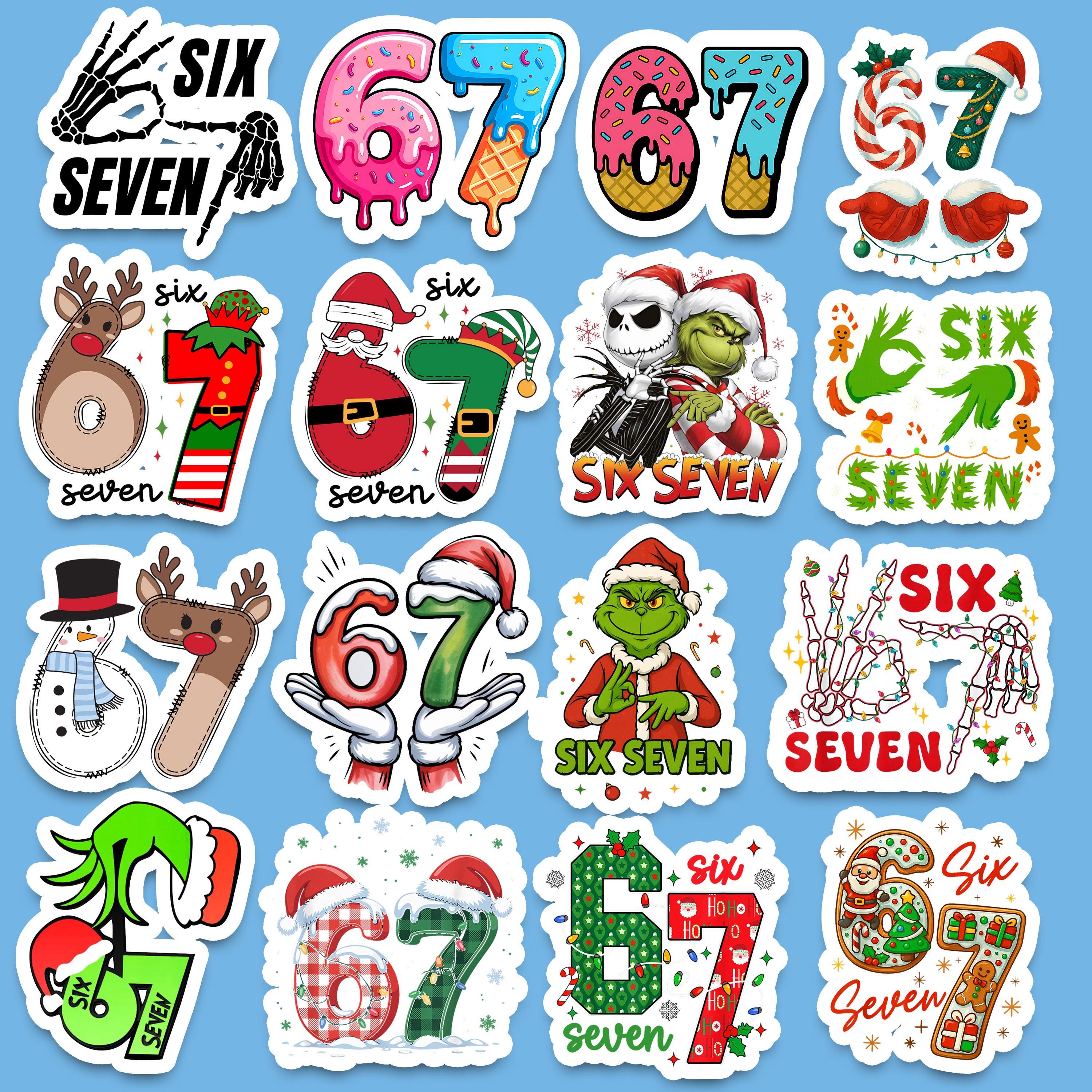 Six Seven Meme Sticker, Ice Cream 67 Sticker, 67 Sticker, Mason 67 ...