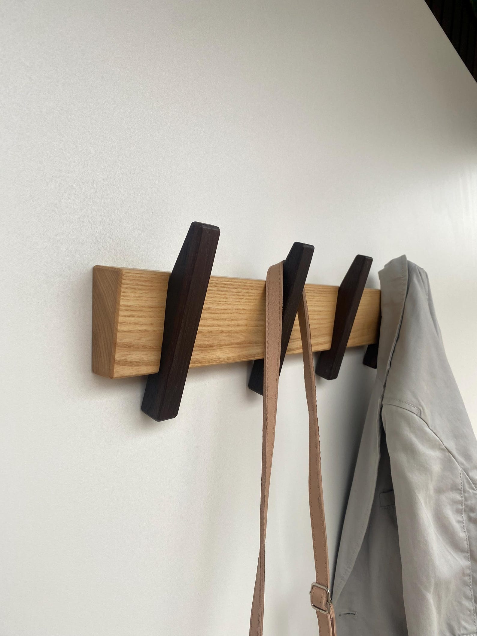Wall Mounted Coat Hooks | Minimalist Wooden Coat Hooks | Modern Wall ...