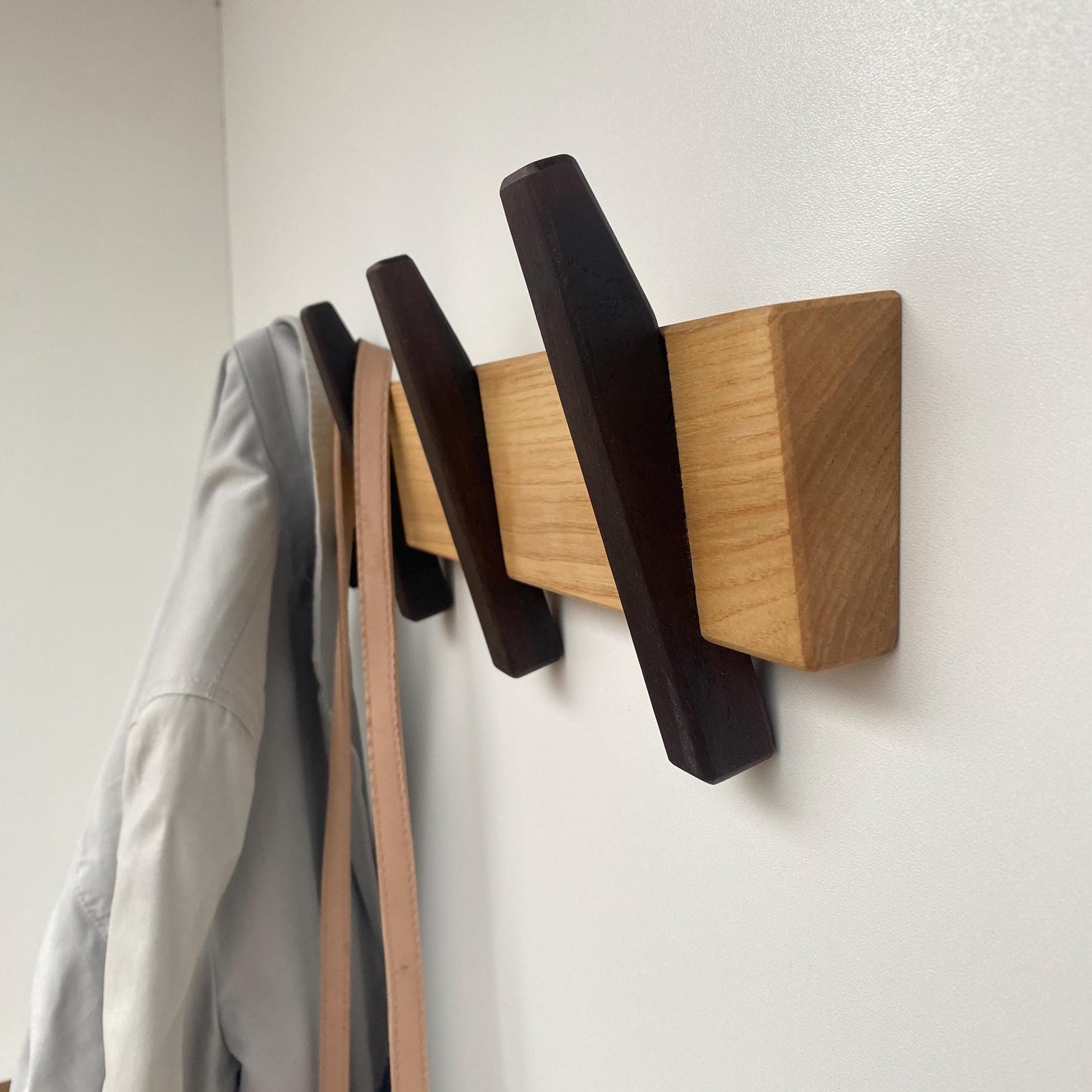 Wall Mounted Coat Hooks | Minimalist Wooden Coat Hooks | Modern Wall ...
