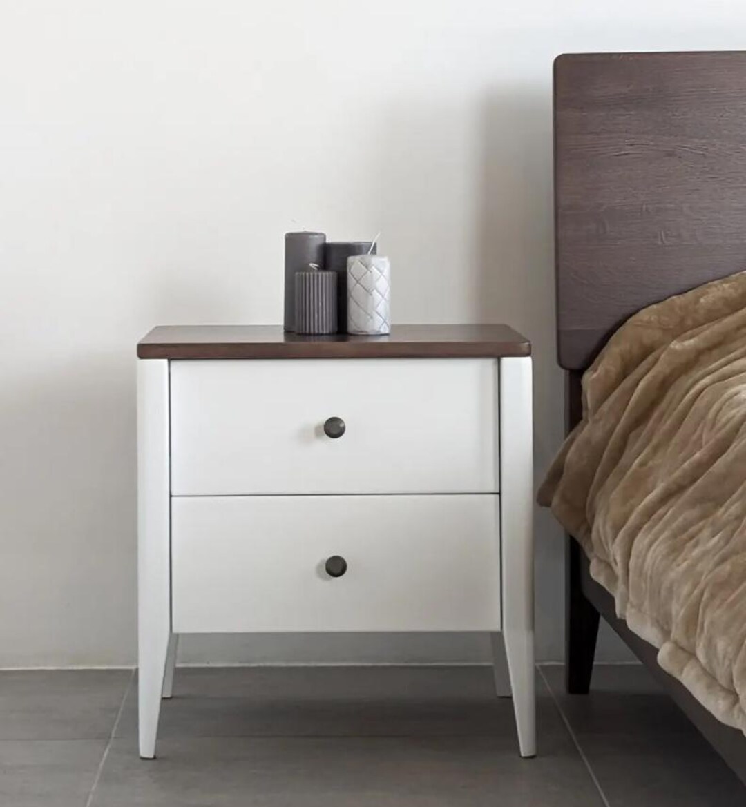 Premium Ash Wood Bedside Table Durable Nightstand With Modern Design ...