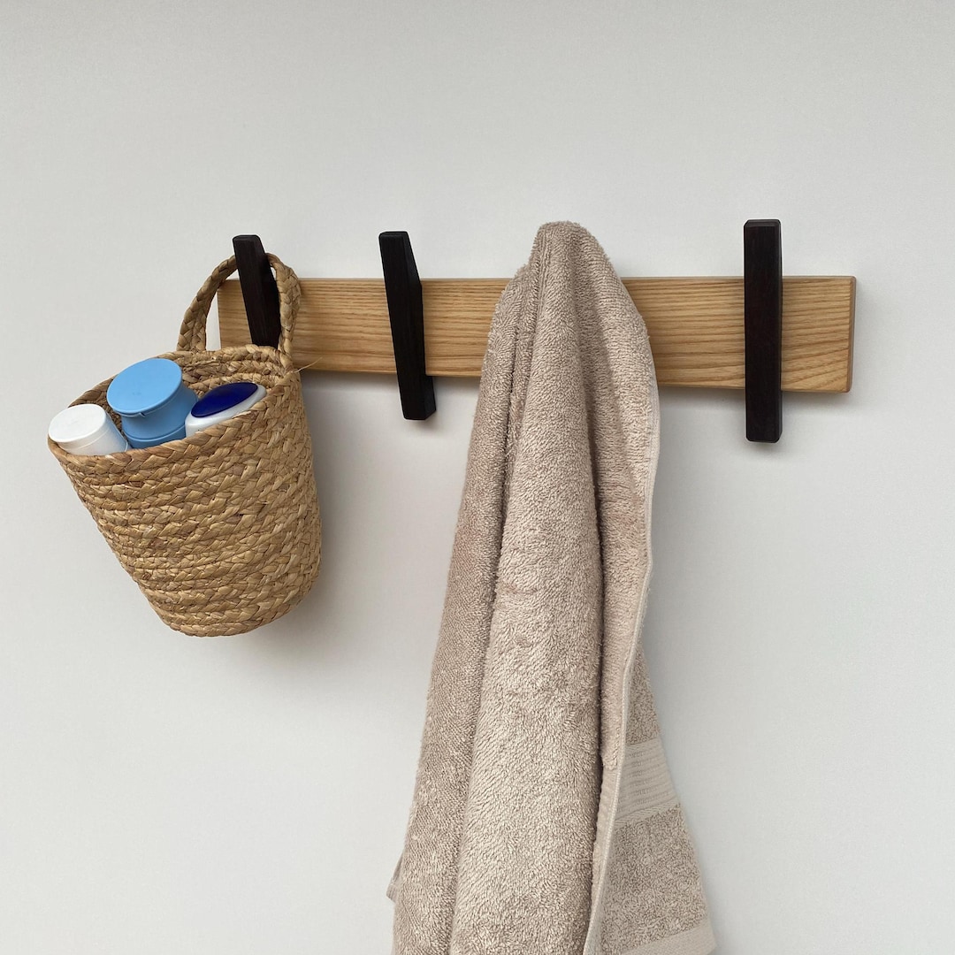 Wall Mounted Coat Hooks | Minimalist Wooden Coat Hooks | Modern Wall ...
