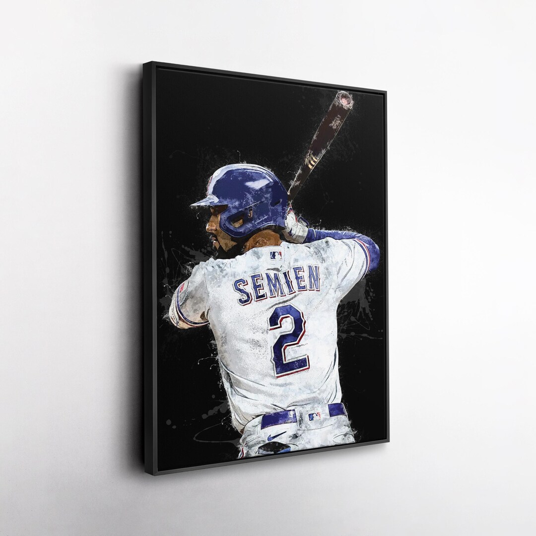 Marcus Semien Wall Art – Texas Rangers Canvas Print, MLB Baseball Decor ...