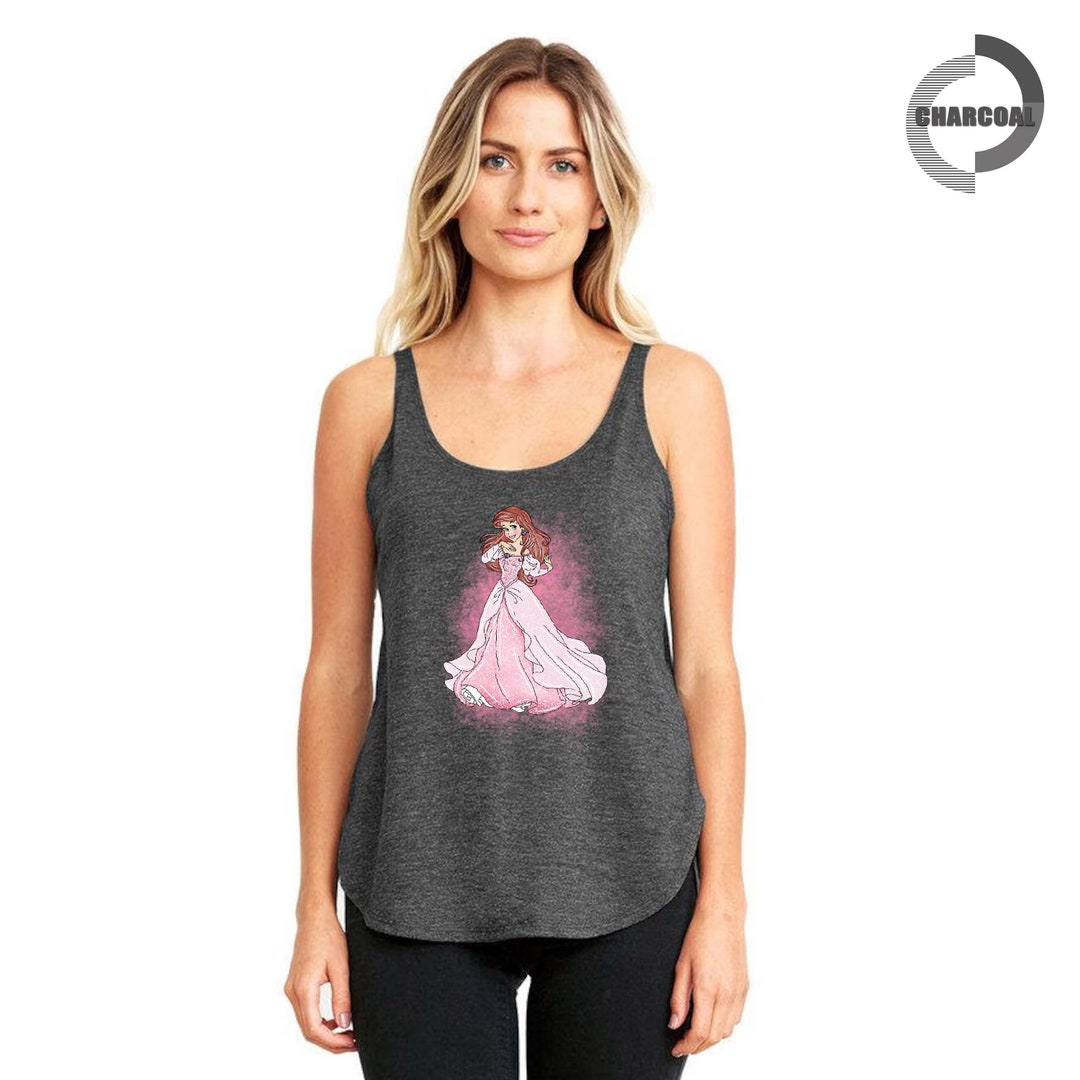 Disney Princess Ariel Pink Spray Tank Top, Disney Character Pink Spray ...