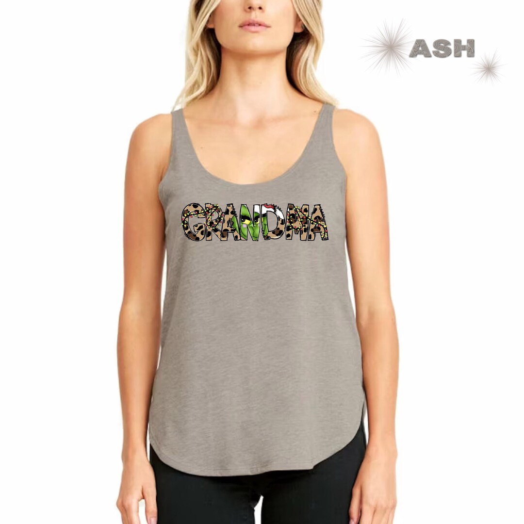 Custom Christmas Grinch Grandma Top Tank, Personalized Grinch Christmas ...