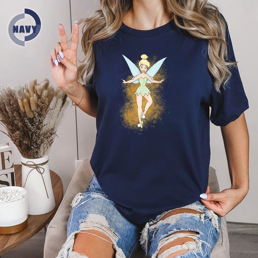 Vintage Disney Tinker Bell Yellow Spray Sweatshirt, Disney Vacation Tee ...