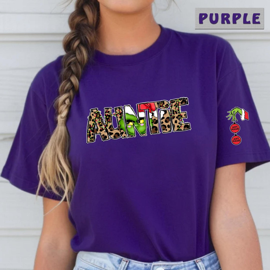 Custom Christmas Grinch Auntie T-shirt, Christmas Gift for Auntie ...