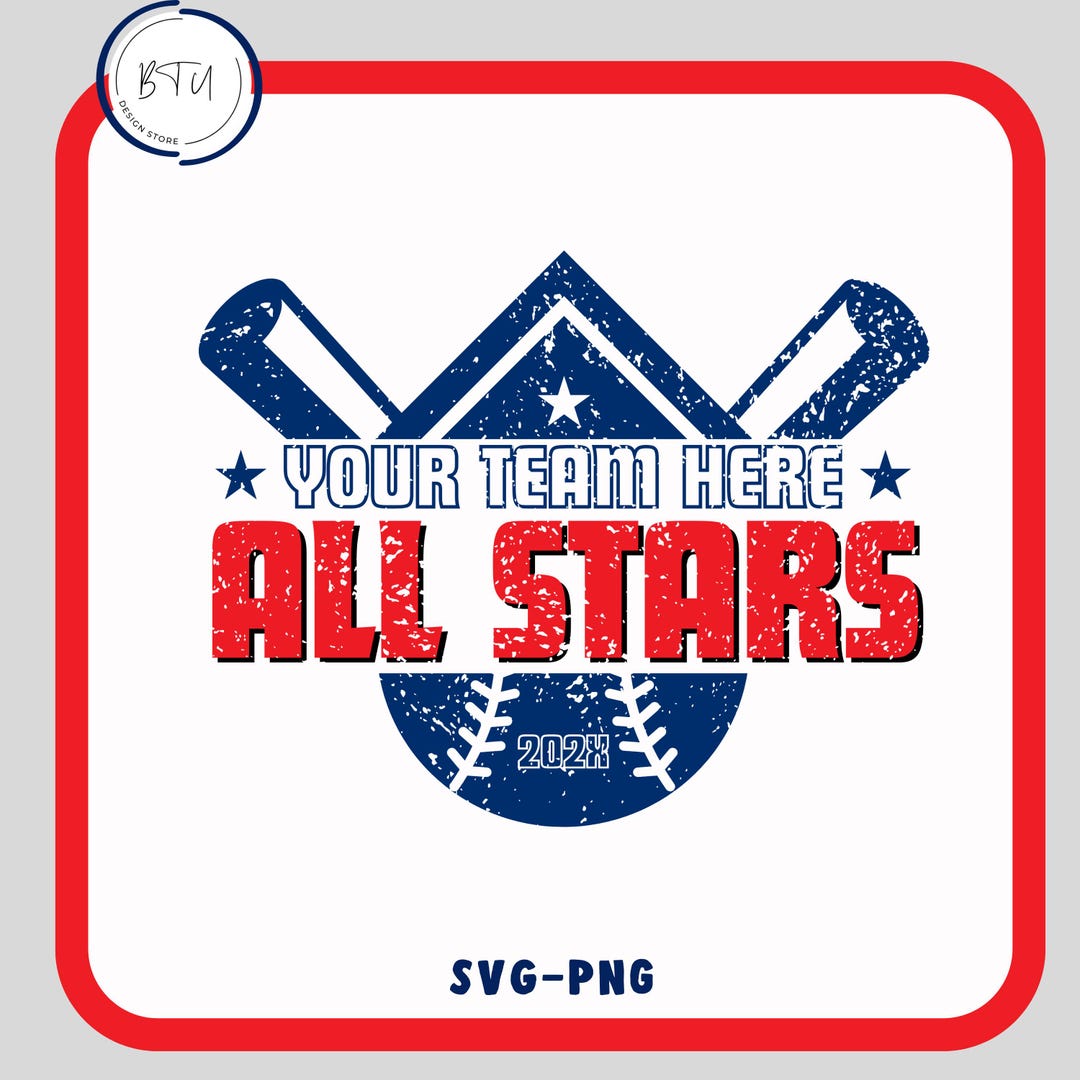 All Stars Baseball SVG PNG, Allstars Templater, Baseball Svg, Baseball ...