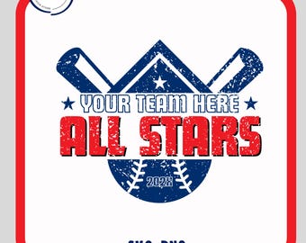 All Stars Baseball SVG PNG, Allstars Templater, Baseball Svg, Baseball ...