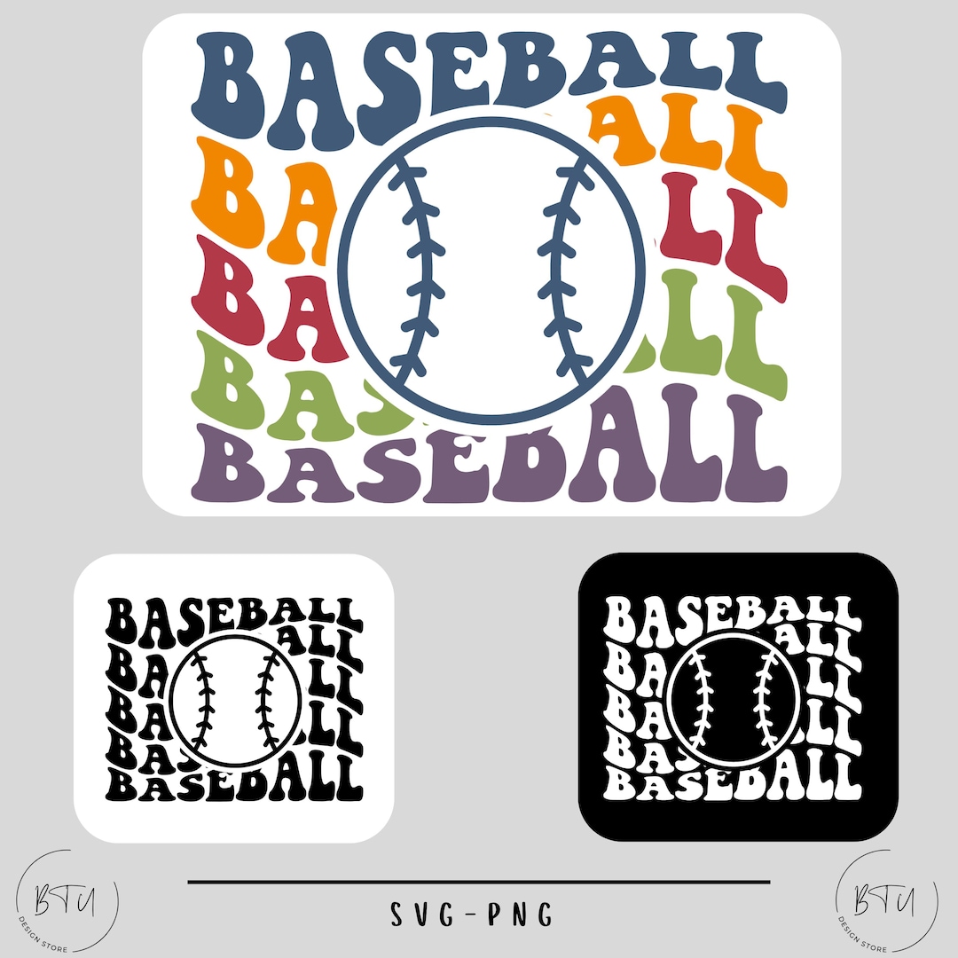Retro Baseball Svg-png, Groovy Stacked Cute Game Day Shirt Gift for ...