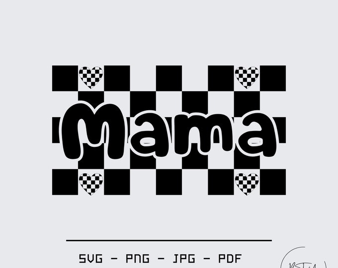 Checkered Mama SVG, Retro Mama Svg,mom PNG, Retro Font Mom Sublimation ...
