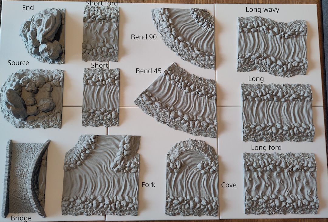 Modular River Terrain for Wargaming | 28mm | for Example Warhammer ...