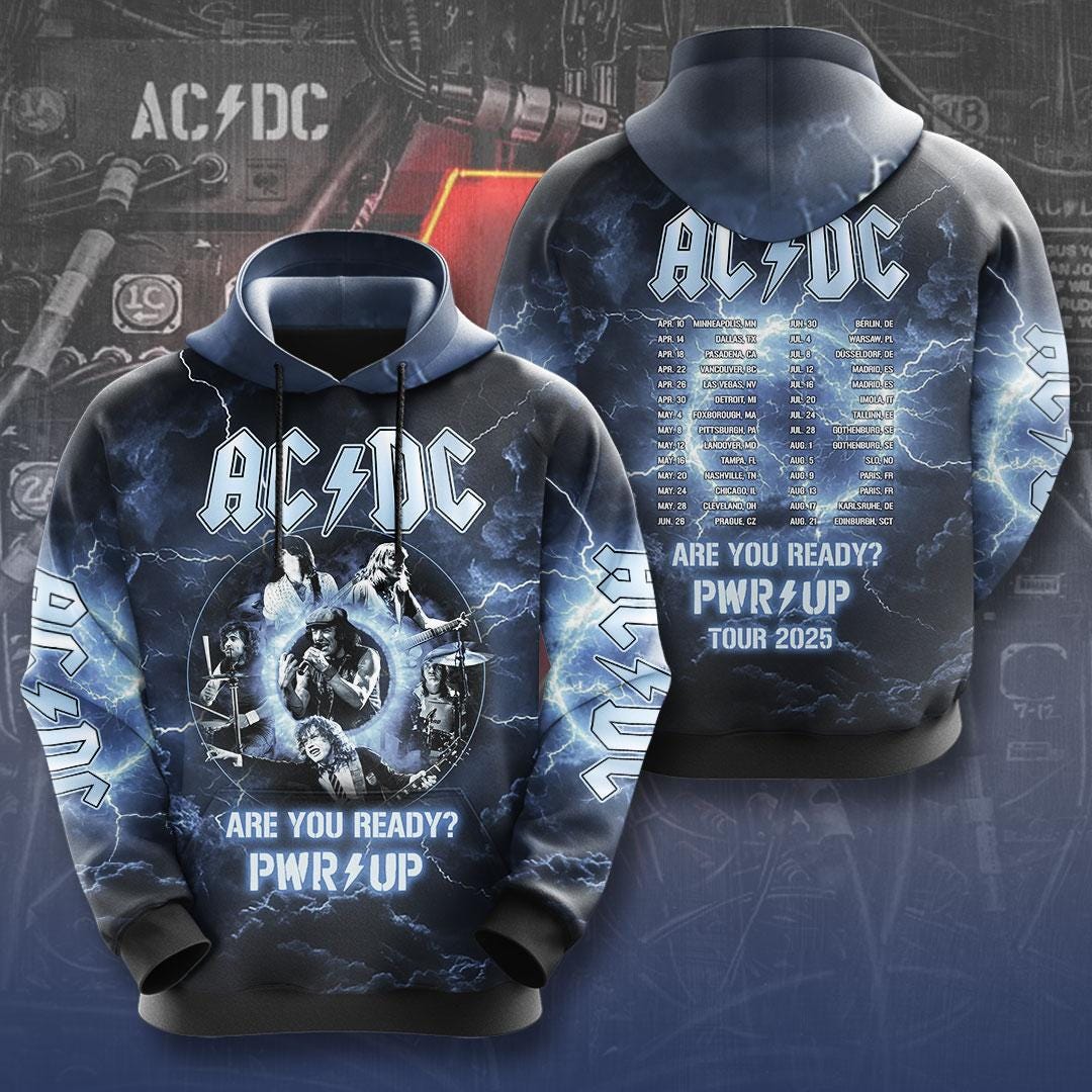 ACDC Pwr up Tour Two Sided Shirt, Rock Band Sweatshirt, Acdc Pwr up ...