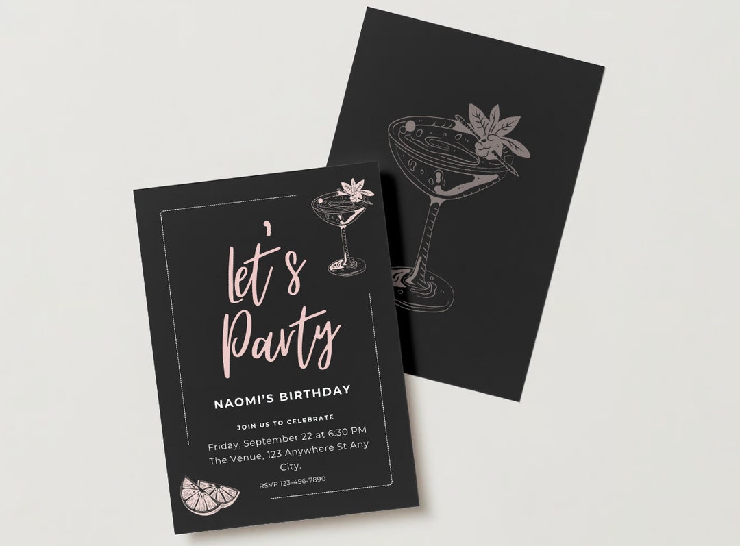 Birthday Invitation Template, Bold Birthday Invitation, Digital ...