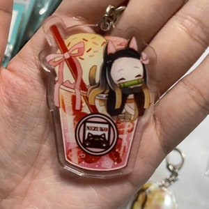 Demon Slayer Neko Ice Cream Float Acrylic Charms - Etsy