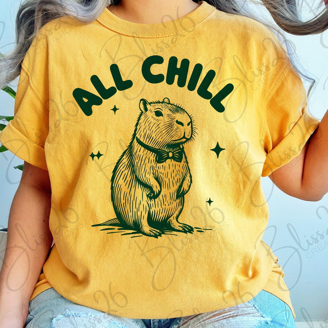 All Chill Capybara PNG - Funny Capybara Clipart - Retro Chill Animal ...