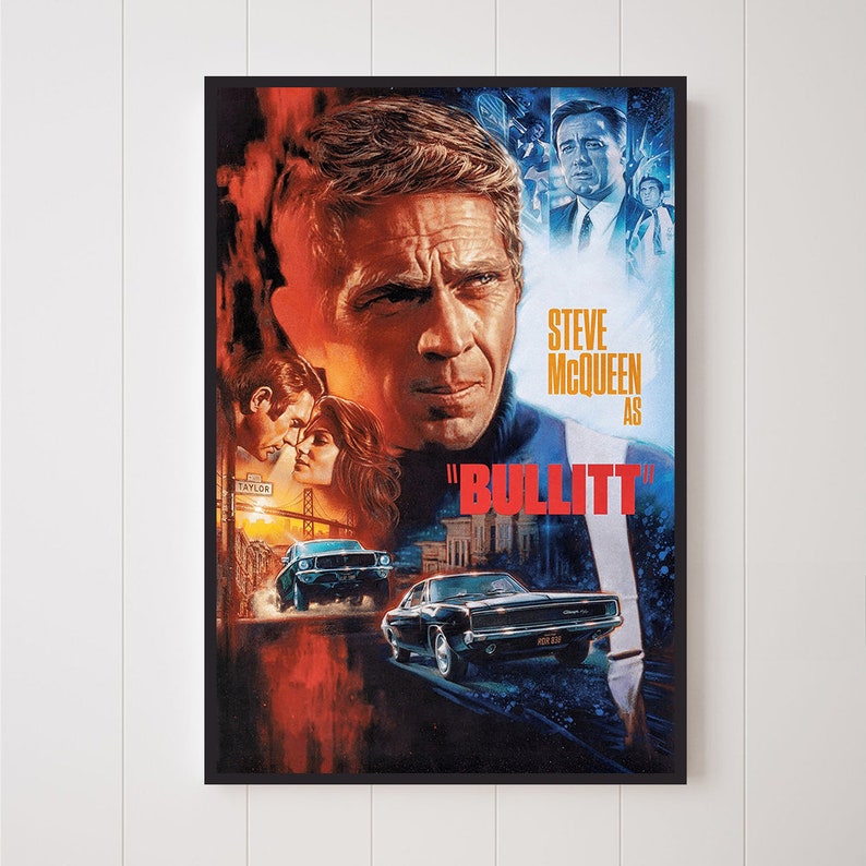 Bullitt 1968 Movie Poster Canvas Printing Wall Art Home Decor Unique ...
