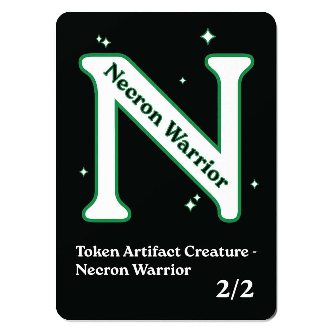 Necron Warrior 2/2 Alphabet MTG Token | Black Creature | Alphabet Style ...