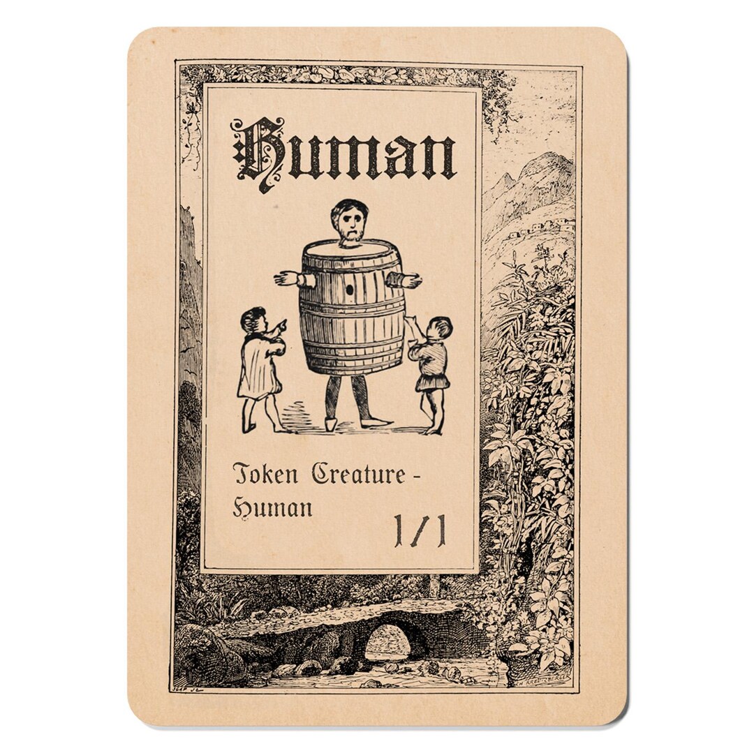Human 1/1 Medieval MTG Token | White Creature | Medieval Style Proxy ...