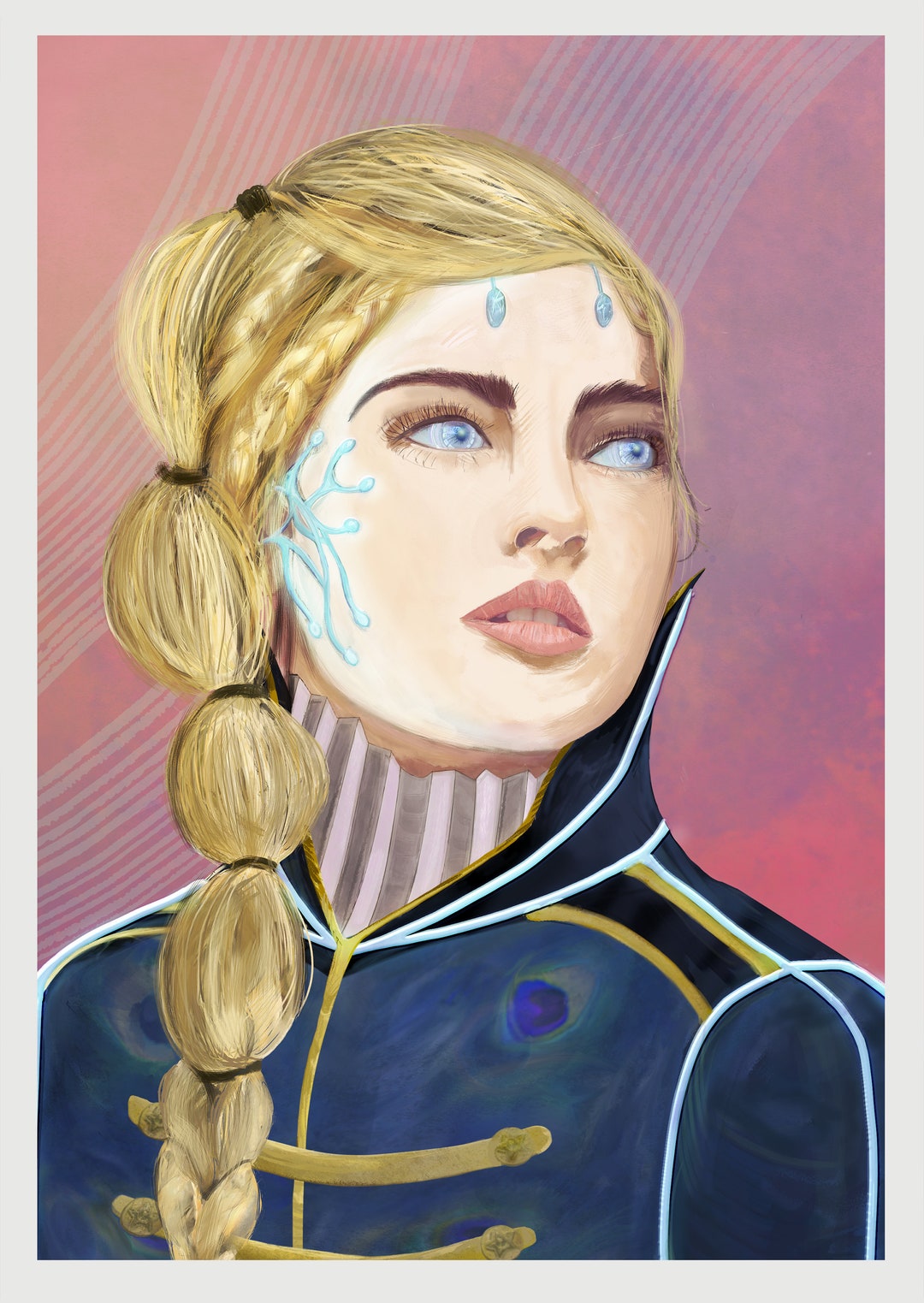 Sable "encore" Art Print | Cyberpunk Netrunner Portrait | A6, A5 Sizes ...