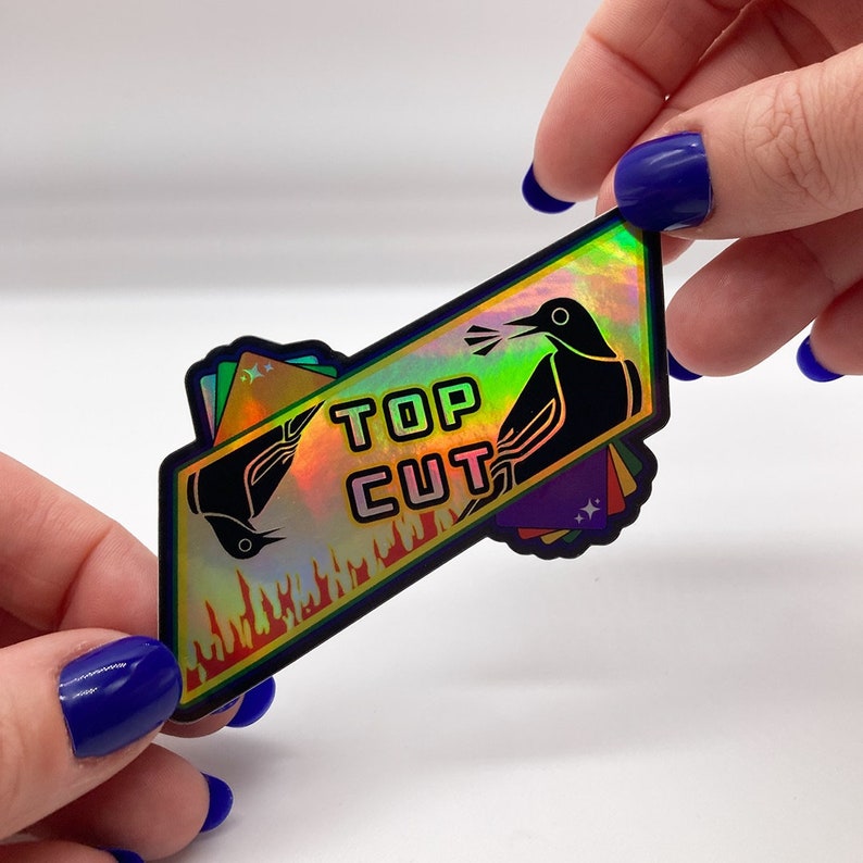 Top Cut Holographic Shiny Vinyl Sticker for Tournament Organisers Tos ...