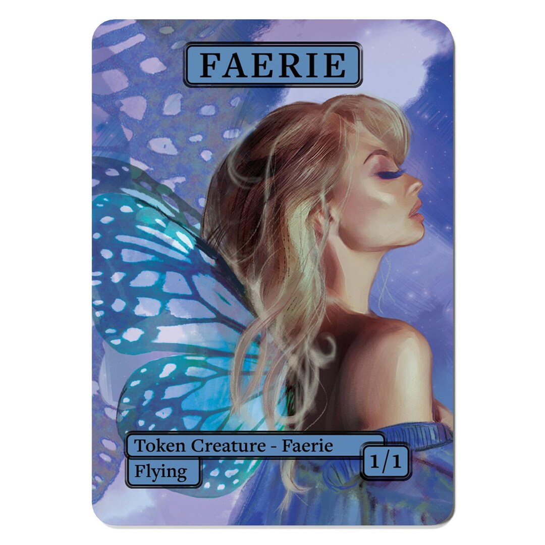 Faerie 1/1 Fantasy MTG Token | Blue Creature | Fantasy Style Proxy for ...