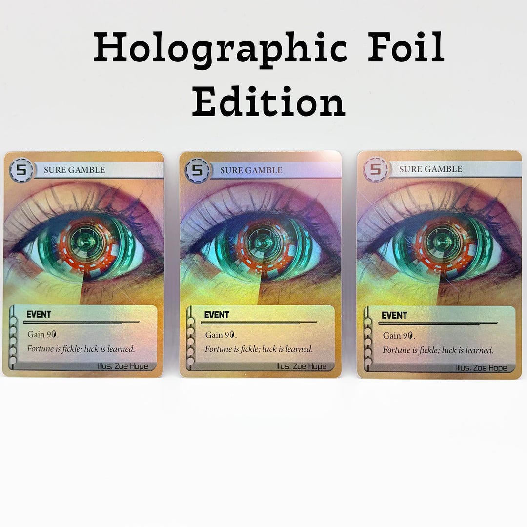 Holographic Sure Gamble Playset - Platinum Edition Netrunner Alt Art ...