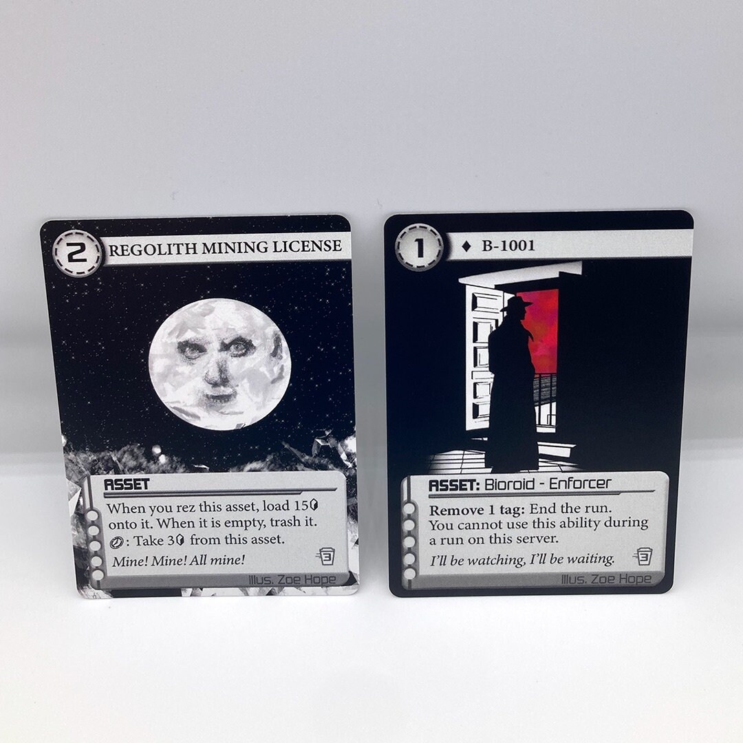 B-1001 and Regolith Mining License *combo Pack * - 6 Cards - 2x Playsets for Netrunner / Custom ...