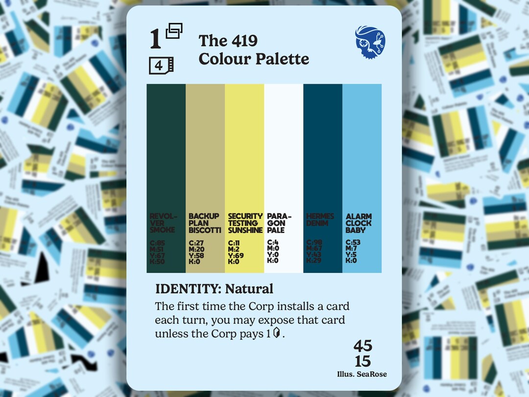 419 Alt Art Netrunner ID | Colour Palette Set | Cyberpunk Card Game - Etsy