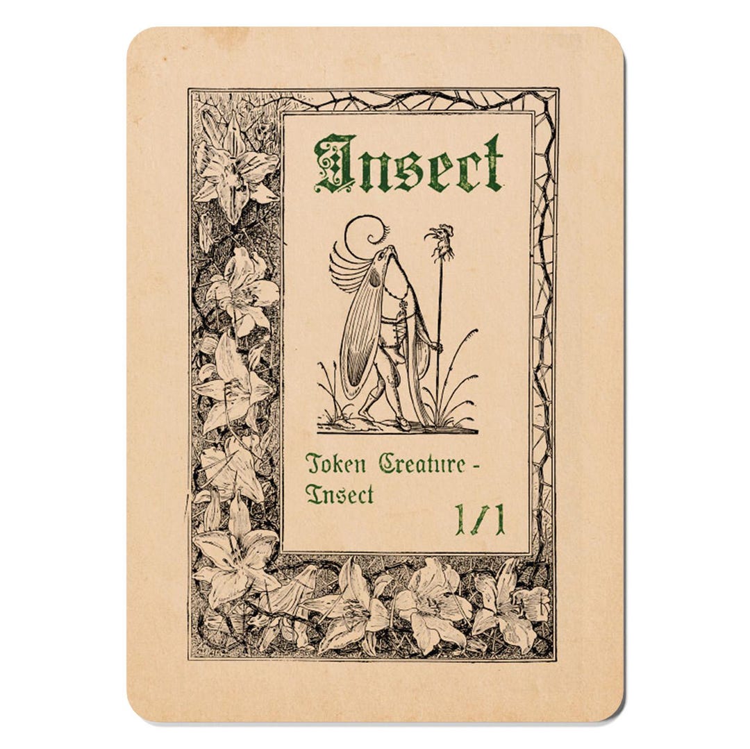 Insect 1/1 Medieval MTG Token | Green Creature | Medieval Style Proxy ...