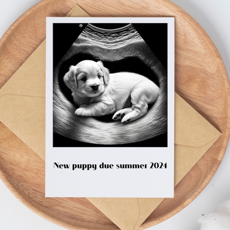 New Dog Mom Digital Prints Ultrasound Puppy Announcement Funny Dog ...