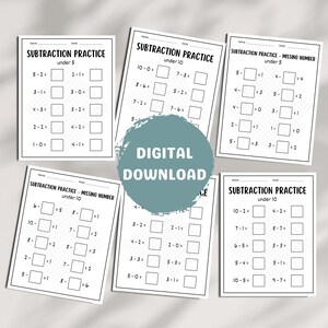 Math Worksheets, Preschool Addition Subtraction Practice Worksheets ...